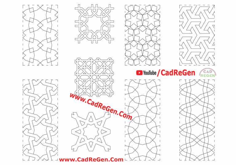 2d geometric line Islamic Jali Pattern DWG BLOCK #1 - CadReGen: